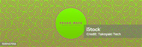 밝은 녹색과 분홍색 색깔을 가진 장식적인 이음새가 없는 본 아시아 만다라 빈티지 천연 유기농 파도와 원 사이키델릭한 모던한 디자인 0명에 대한 스톡 벡터 아트 및 기타