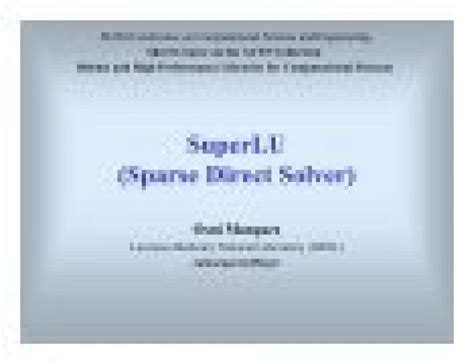 Superlu Sparse Direct Solver