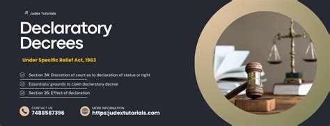 Declaratory Decrees Specific Relief Act 1963