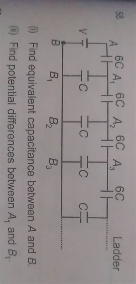 I Find Equivalent Capacitance Between A And B Ii Find Potential D