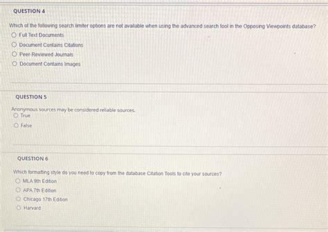 [solved] Question 4 Which Of The Following Search Limiter Options Are Not Course Hero