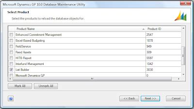 The Dynamics GP Blogster Microsoft Dynamics GP Database Maintenance Utility