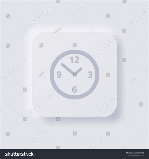 Analog Clock Icon White Neumorphism Soft Stock Vector Royalty Free 2236261941 Shutterstock