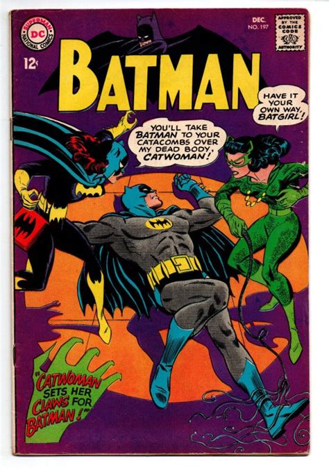 Batman 197 Batgirl Vs Catwoman 1967 Fnvf Comic Books Silver
