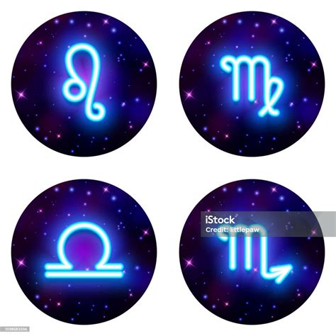 레오 처녀자리 천칭 자리 전갈 자리 조디악 표지판 별자리 상징 벡터 일러스트 레이 션 0명에 대한 스톡 벡터 아트 및 기타 이미지 Istock