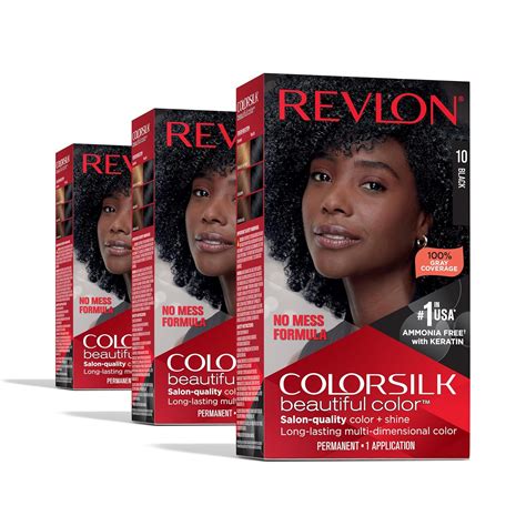 Permanent Hair Color By Revlon Permanent Black Hair Dye Colorsilk