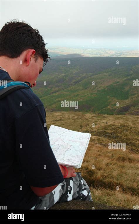 Checking The Map Stock Photo Alamy