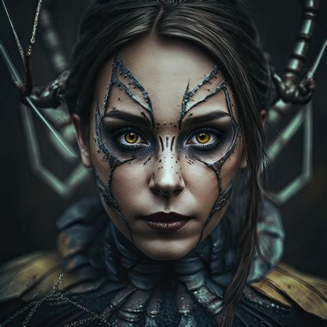 Premium Ai Image Young Woman In Spider Costume Generative Ai