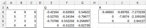 Qr Factorization Example Excel Real Statistics Using Excel