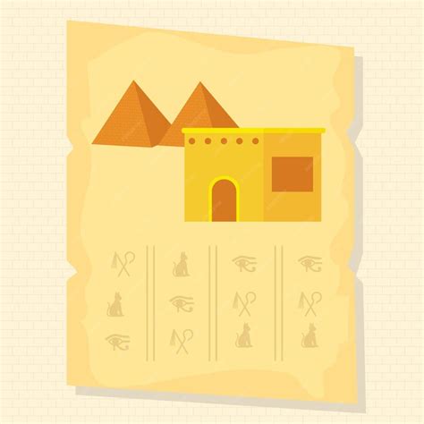 이집트 파피루스 두루마리 그림 프리미엄 벡터