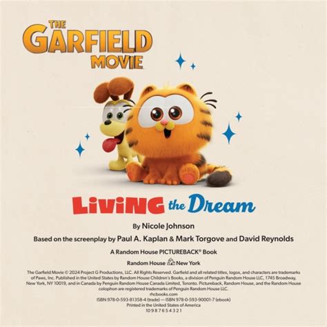 Living The Dream The Garfield Movie Author Random House