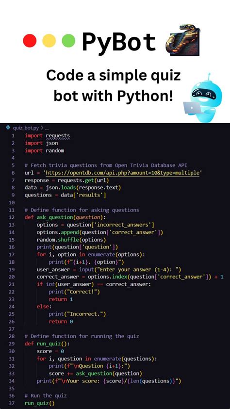 Code A Simple Quiz Bot With Automatic Question Generation