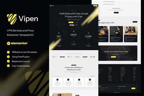 Vipen VPN Services Proxy Elementor Template Kit