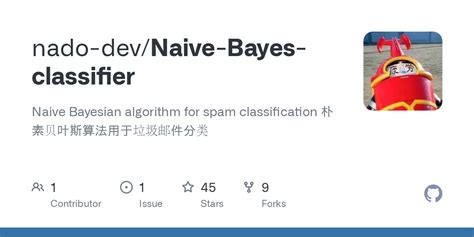 Github Nado Devnaive Bayes Classifier Naive Bayesian Algorithm For