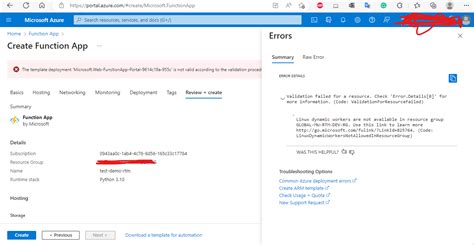 Unable To Create Azure Function Linuxdynamicworkersnotallowedinresourcegroup Issue