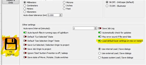 Can T Store Settings On Lightburn LightBurn Software Questions LightBurn Software Forum