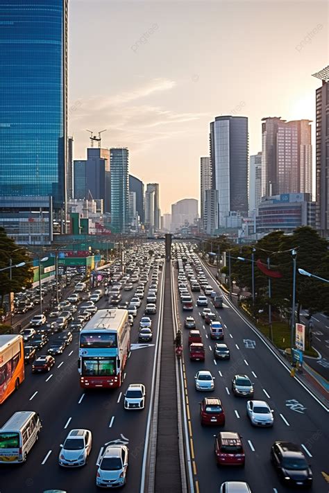고속도로 건너편에 큰 건물이 있는 도시의 스카이라인 배경 배경 화면 및 일러스트 무료 다운로드 Pngtree