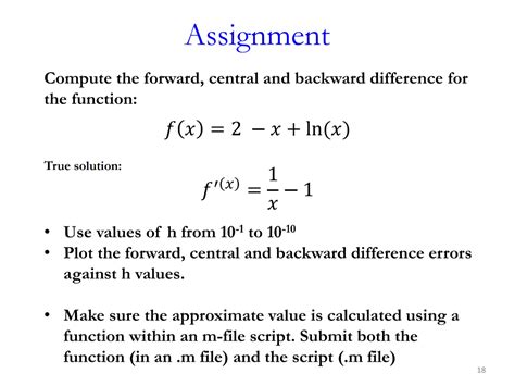 Solved Assignment Compute The Forward Central And Backward
