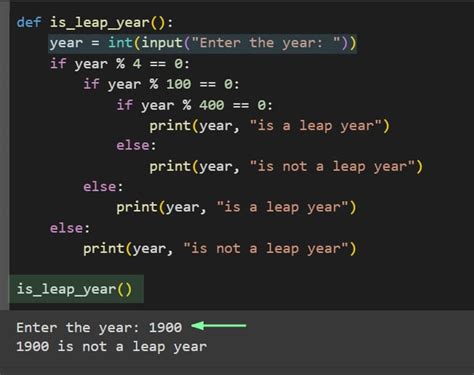 Leap Year Program In Python Using Function