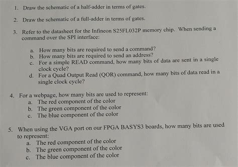 Draw The Schematic Of A Half Adder In Terms Of Chegg