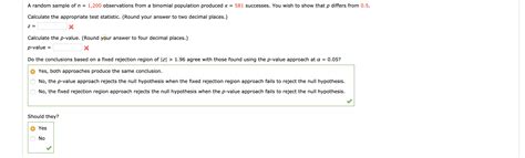 Solved A Random Sample Of N 1200 Observations From A