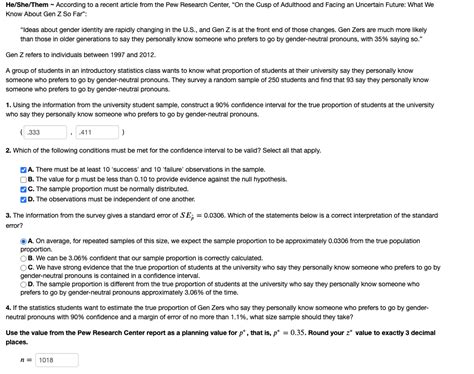 Solved He She Them According To A Recent Article From The Chegg Com