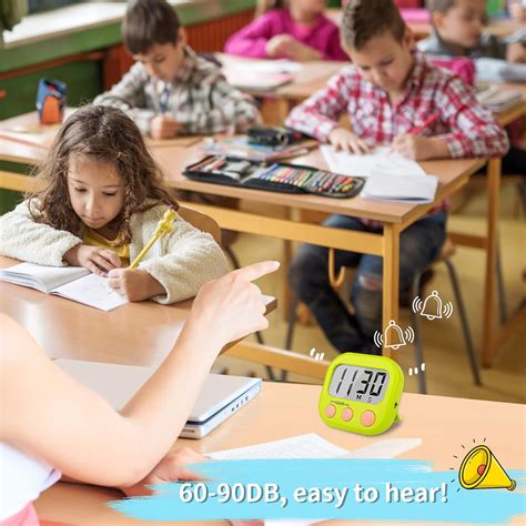 2 Pack Kitchen Timer Magnetic Lcd Digital Countdown Stopwatch With Stand Alarm Clock Green