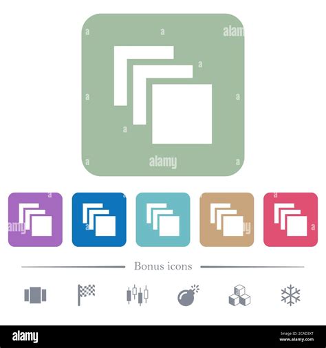 Multiple Canvases White Flat Icons On Color Rounded Square Backgrounds 6 Bonus Icons Included