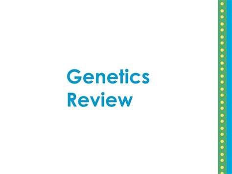 Genetics Practice Problems Ppt