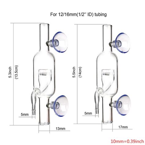 Aoto Glass Inline Co2 Diffuser For Aquarium Planted Tank Convenient Fix By Suction Cups 80 Co2