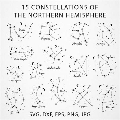 Northern Hemisphere Constellations Bundle In Black White An Inspire Uplift 무드 보드