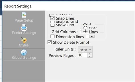 report settings dialog layout activereports v7 developer mescius forums
