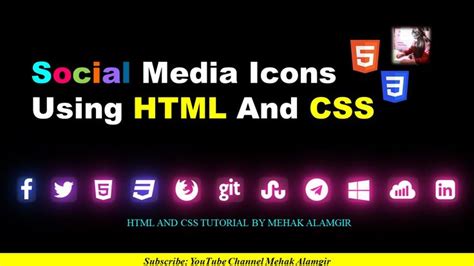 Animated Glowing Social Icons Using Html And Css Mehak Alamgir In Todays Digital Age Websites