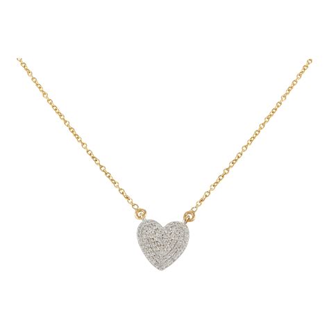 18k Gold Diamond Heart Pendant Necklace Chairish