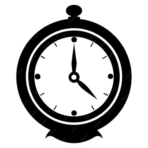 Premium Vector A Black Clock With A White Face And The Number 12 On It