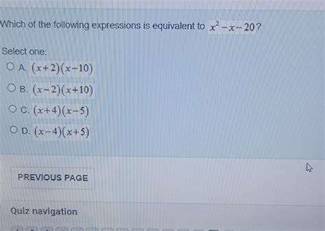 Solved Which Of The Following Expressions Is Equivalent To