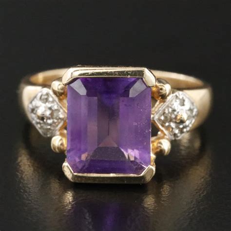 14k Amethyst And Diamond Ring Ebth