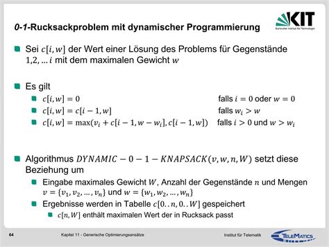 Rucksackproblem Mit D