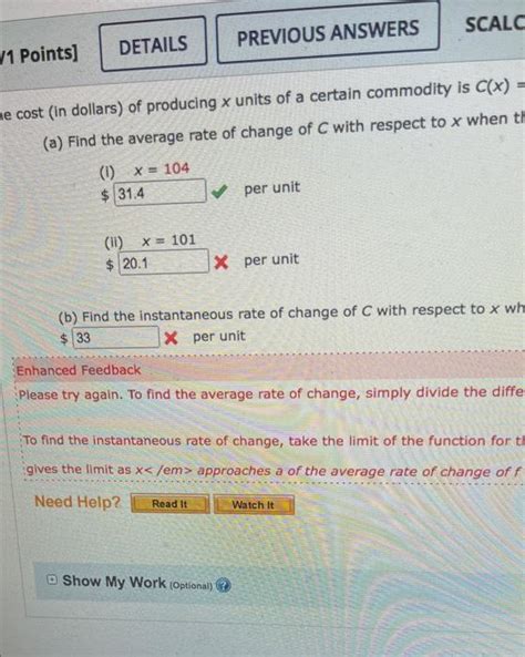 Solved Cost In Dollars Of Producing X Units Of A Certain