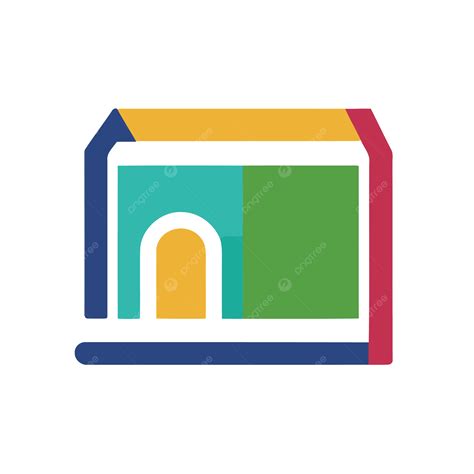 컬러풀한 컬러감이 돋보이는 로고 벡터 흰색 배경에 빌린 단순한 다채로운 아이콘 그림자 없음 작은 프레임 중앙 Png 일러스트 및 벡터 에 대한 무료 다운로드