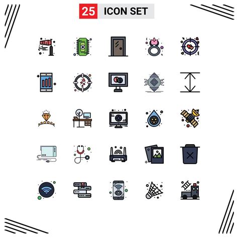 Stock Vecteur Icône Pack De 25 Ligne Panneaux Et Symboles Pour Femmes Huit Ram Journée Intérieur