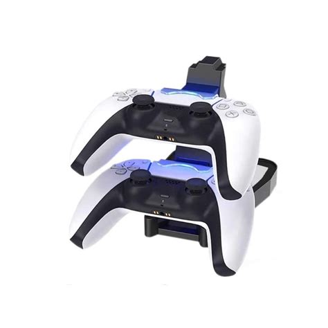 Двойна докинг станция за контролери Playstation 5 с Usb Type C щепсел включен кабел черен