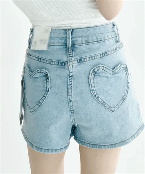 러블리5color 롤리폴리 하트 포켓 데님 청바지 하이웨스트 숏팬츠 여름 3부 반바지 흑청 연정 진청 기본템 데일리룩 주머니 러블리 귀여운 썸머 바캉스룩 에이블리