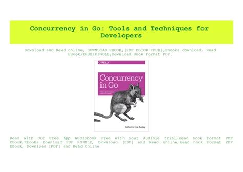 ppt read pdf concurrency in go tools and techniques for developers