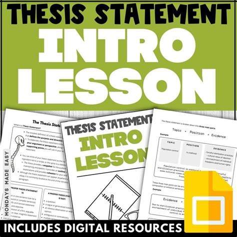Thesis Statement Lesson Plan Thesis Statement Templates And Examples English Language Arts