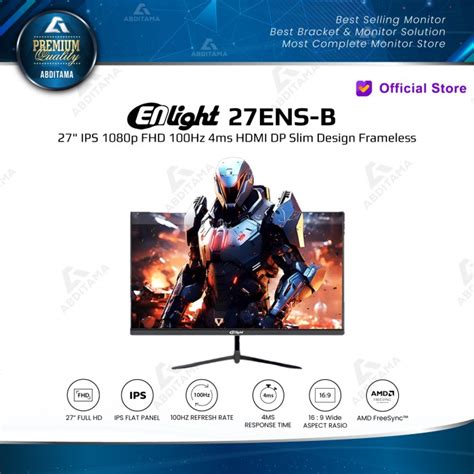 Promo Monitor Led Enlight Ens B Ips P Fhd Hz Ms Hdmi Dp Slim Design Frameless