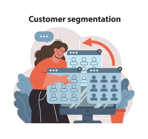 Customer Segmentation Concept Enthusiastic Woman Categorizing Digital Profiles 42894521 Vector