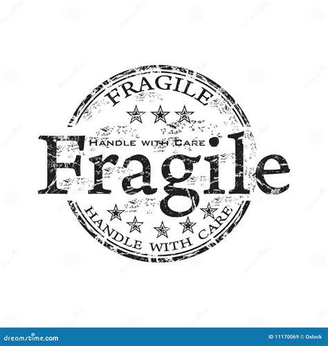 Artistic Fragile Label In Red Isolated Cartoon Vector Cartoondealer