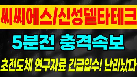 씨씨에스 신성델타테크 큰손 세력 드디어 주가 막판 뒤집기 이 산호 나오면 무조건 매도하세요 초전도체 연구자료 긴급입수 이번달 주가 더 큰 상승 나올 가격 긴급