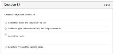 solved a method s signature consists of the method name and